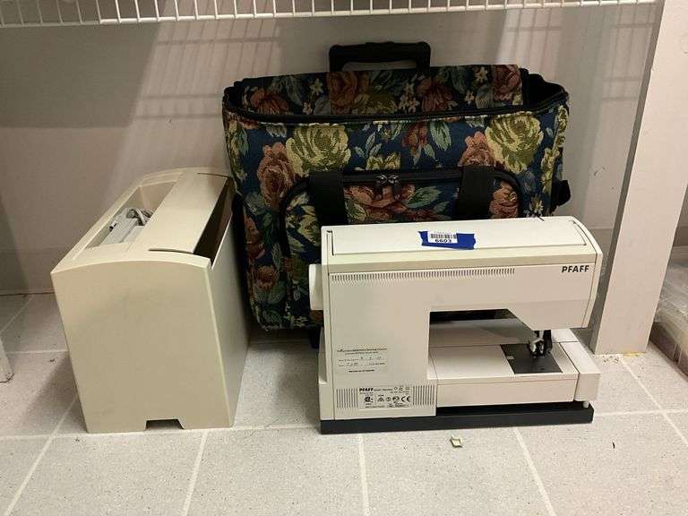 Pfaff 20B sewing machine w/ tapestry bag - Hurley Real Estate & Auctions