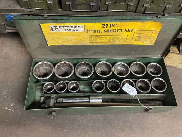 Pittsburgh Forge 1" Dr. Socket set, see photos for what is included ...