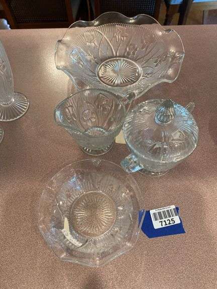 Iris Pattern Depression Glassware - Hurley Real Estate & Auctions