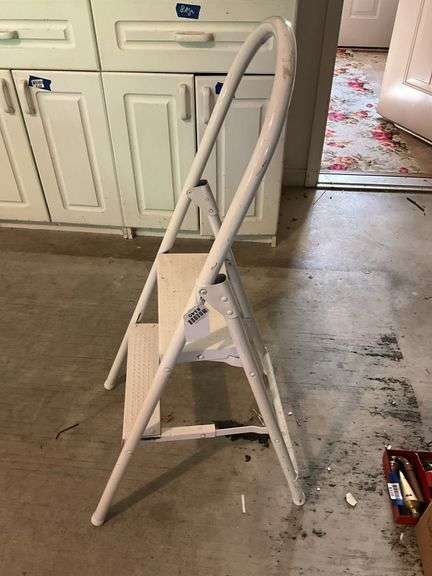 White folding step stool - Hurley Real Estate & Auctions
