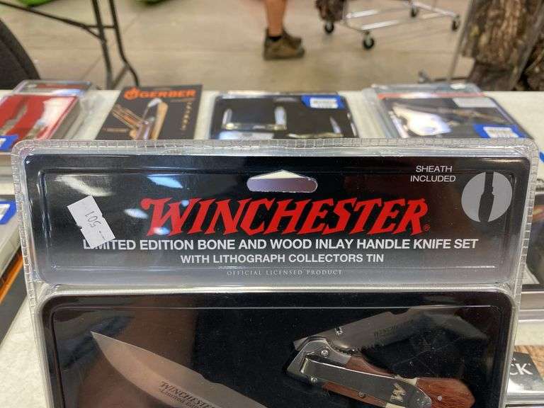 Winchester Limited Edition Bone and Wood Inlay Handle Knife Set With ...