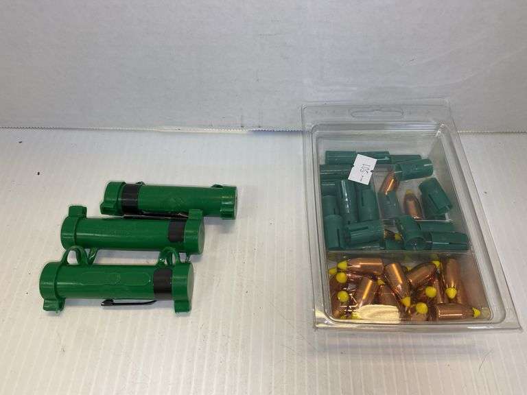 Thompson/Center 45 cal Spire point bullets and three quick loaders ...