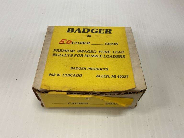 Partial box of Badger 50 cal bullets - Hurley Real Estate & Auctions