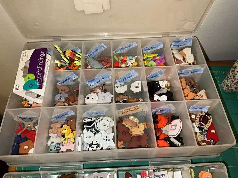 Figural buttons in two divided storage boxes - Hurley Real Estate ...