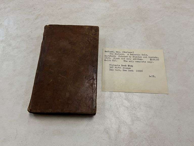 Book: The Sisters, A Domestic Tale, Hartford, 1815 - Hurley Real Estate ...