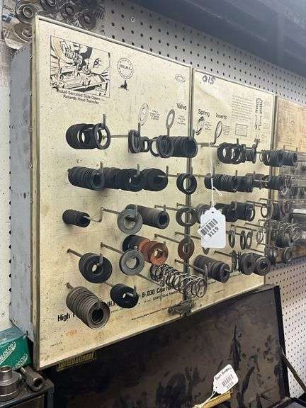 Lot of valve spring inserts w/ display cabinet - Hurley Real Estate ...