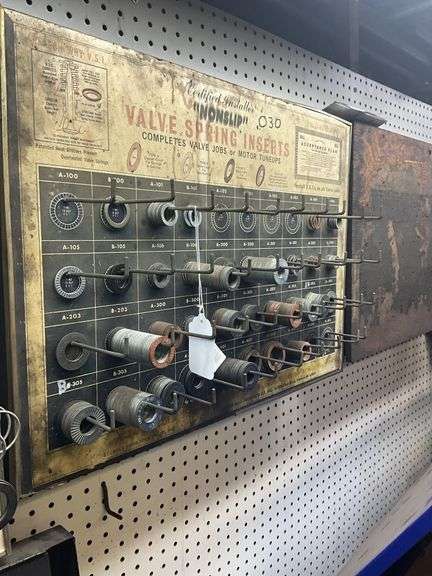 Lot of valve spring inserts w/ display cabinet - Hurley Real Estate ...