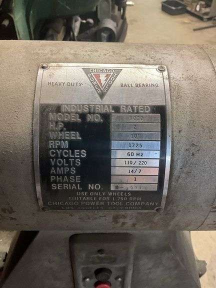 Chicago Power Tools 110/220 2hp 10" Dual Wheel Grinder - Hurley Real ...