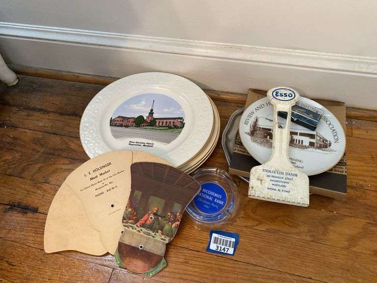 Two Hagerstown collector plates First Christian Church & one Review ...