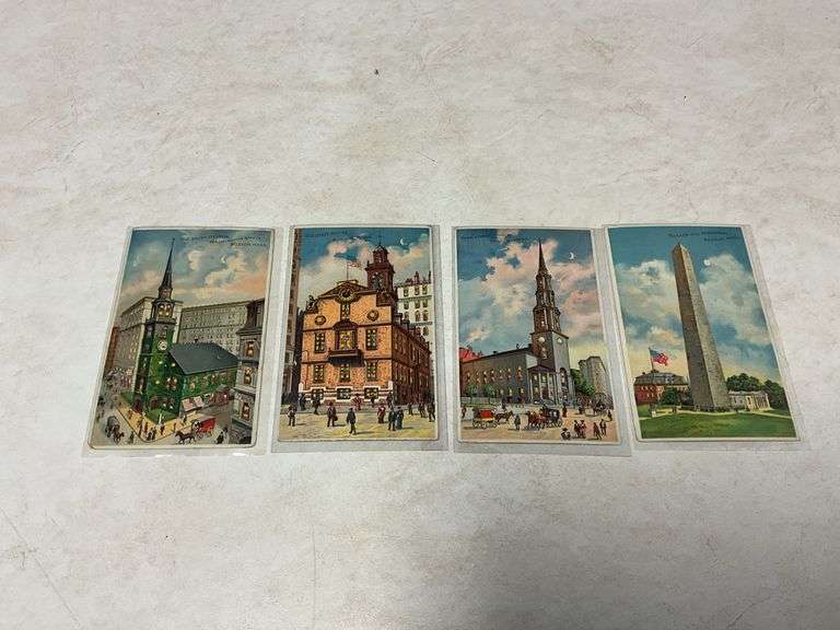 Seven J Koehler hold-to-light Boston scene postcards - Hurley Real ...