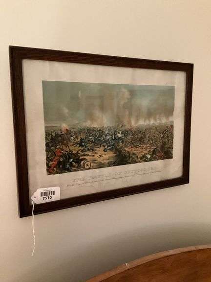 Civil War print: The Battle of Gettysburg, after Peter Frederick ...
