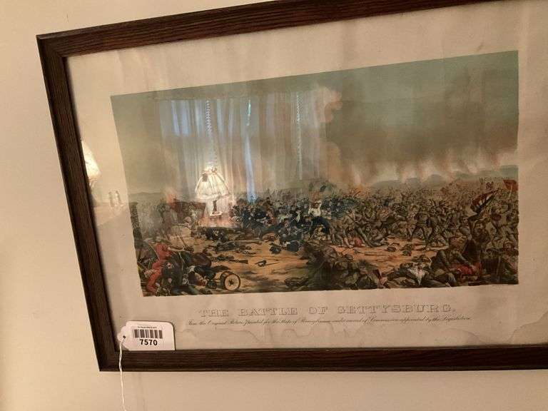Civil War print: The Battle of Gettysburg, after Peter Frederick ...