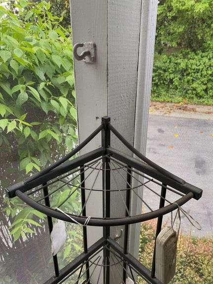 Wrought iron corner plant stand - Hurley Real Estate & Auctions