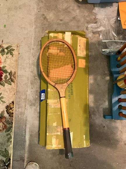 Spalding Lakeside wooden tennis racket, badminton set - Hurley Real ...