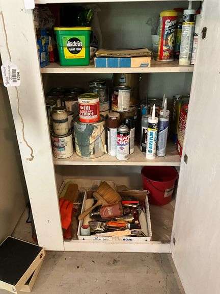 Contents of cupboard: painting supplies, misc - Hurley Real Estate ...