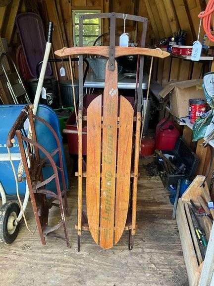Vintage Lightning Guider wooden snow sled - Hurley Real Estate & Auctions