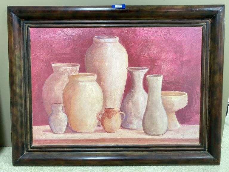 Wall art of pottery, framed 49.5x37 - Hurley Real Estate & Auctions