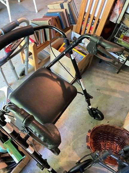 Roller style walker w/ hand brakes, folding walker, quad-cane - Hurley Real Estate & Auctions