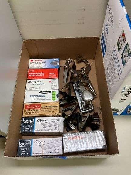 Cash box, printer paper, stapler, staples, staple pullers - Hurley Real ...