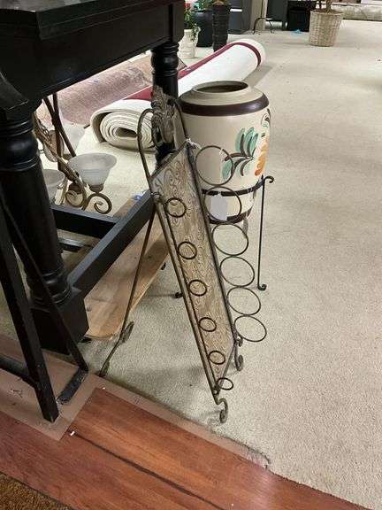 Metal wine bottle rack/easel - Hurley Real Estate & Auctions