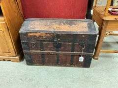Antique camel back trunk 30x21x17 - Hurley Real Estate & Auctions