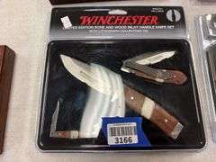 Winchester Limited Edition Bone and Wood Inlay Handle Knife Set With ...
