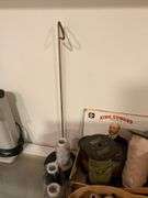 Oval wooden shaker box, thread stand, thread and trims, plastic drawer ...