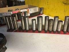 Deep well sockets w/ holder - Hurley Real Estate & Auctions