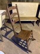 Primitive Ladder back rocking chair w/ splint seat - Hurley Real Estate ...