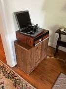 DELL laptop, two VHS Storage drawers & cabinet w/ VHS Tapes 25x22x12 ...