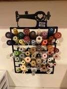 Wall mount thread rack w/ spools of multicolor thread - Hurley Real ...