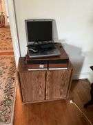DELL laptop, two VHS Storage drawers & cabinet w/ VHS Tapes 25x22x12 ...