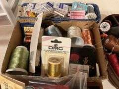 Thread, sewing needles, oval Shaker style carrying box - Hurley Real ...