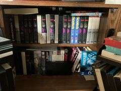 DELL laptop, two VHS Storage drawers & cabinet w/ VHS Tapes 25x22x12 ...