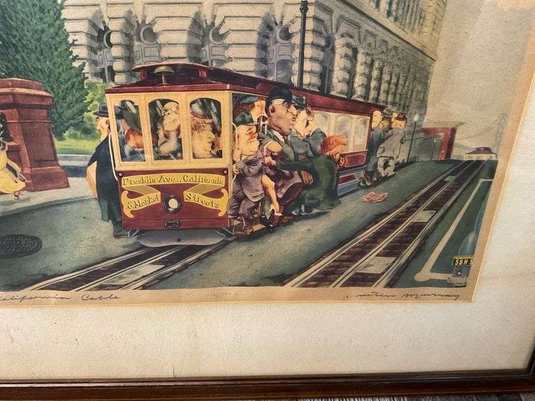 Justin Murray(1912-1987) San Francisco cable car print, California ...