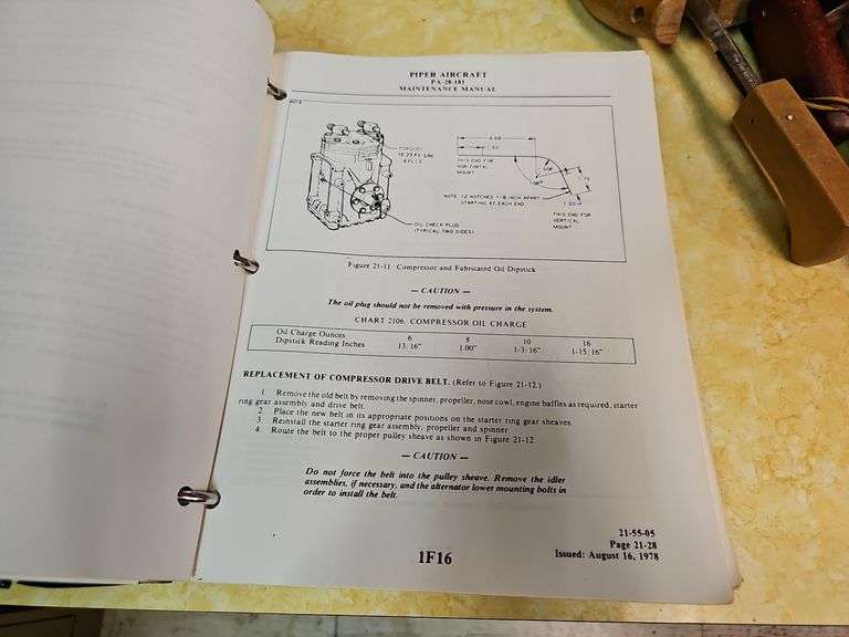 Piper Aircraft Maintenance Manual - Hurley Real Estate & Auctions