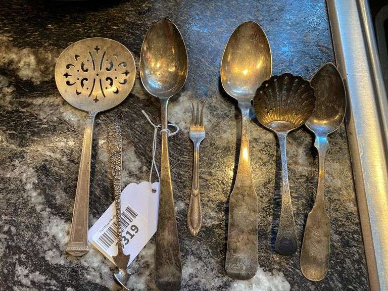 Kirk Repousse butter pick, sterling flatware, early spoons - Hurley ...