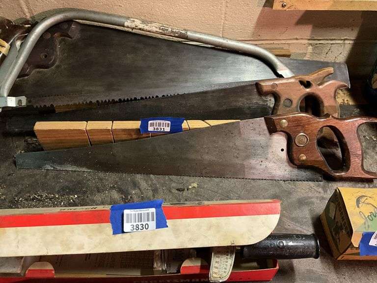 Hand saws, two miter boxes - Hurley Real Estate & Auctions