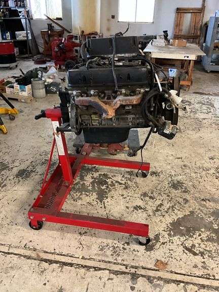 Model 8258 engine stand with engine, possibly Land Rover Discovery? see ...