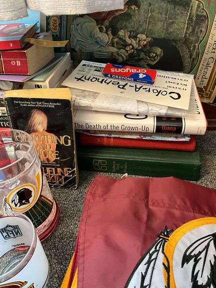 Floor lot: Washington Redskins collectibles, misc book lot - Hurley ...