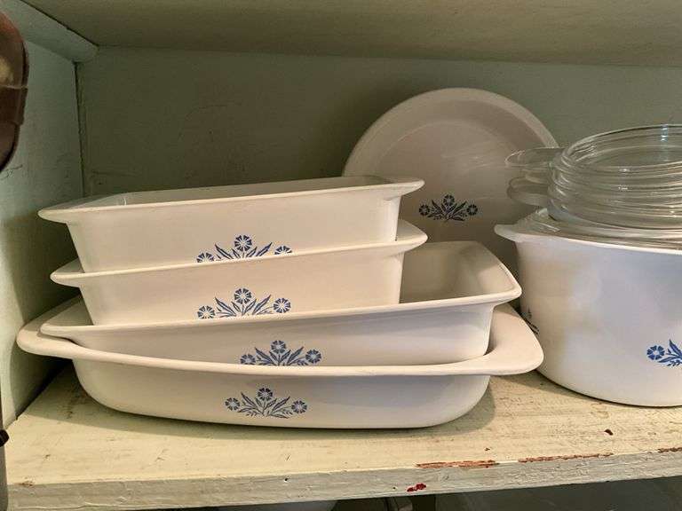 Corningware bakeware including Blue Corn Flower - Hurley Real Estate & Auctions