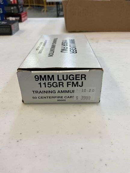 Full box of 9mm Luger Training Ammunition - Hurley Real Estate & Auctions