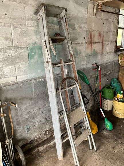 6ft wooden step ladder, and folding step stool - Hurley Real Estate ...
