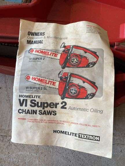 Homelite Super2 chainsaw in case - Hurley Real Estate & Auctions