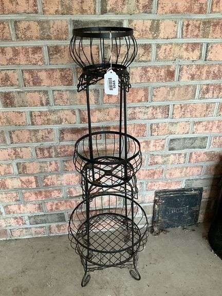 3-tier wire work plant stand 41in high - Hurley Real Estate & Auctions