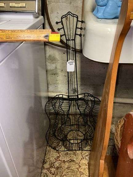 Wire work guitar CD rack - Hurley Real Estate & Auctions