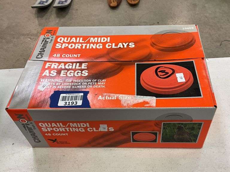 Box of Champion sporting clays - 48 count - Hurley Real Estate & Auctions