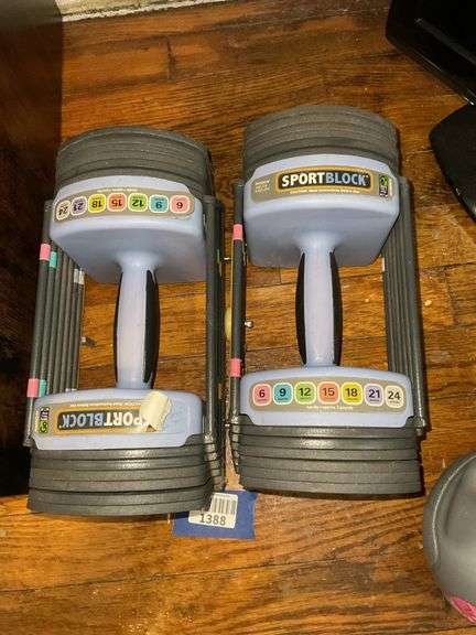 5lb kettle bell and SportBlock hand weights - Hurley Real Estate & Auctions