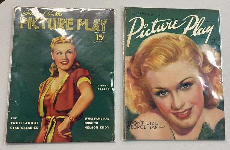 Two Picture Play magazines 1936, 1938 - Hurley Real Estate & Auctions