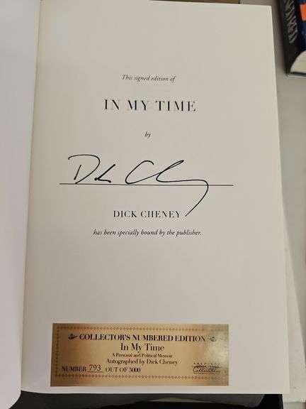 DICK CHENEY IN MY TIME #793 out of 5000 with Certificate of ...